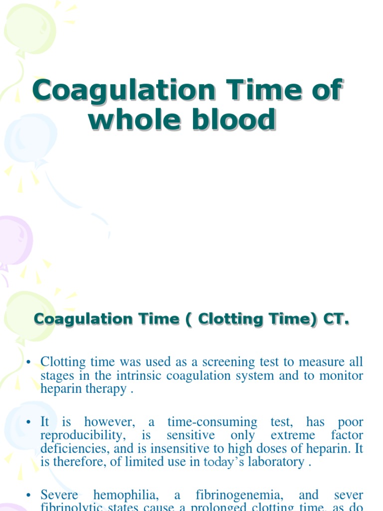 Coagulation Time | Download Free PDF | Coagulation | Blood