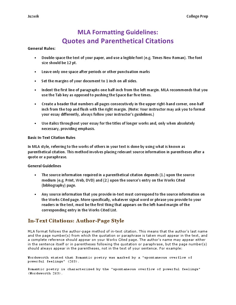 Mla Formatting Guidelines | PDF | Citation | Bracket