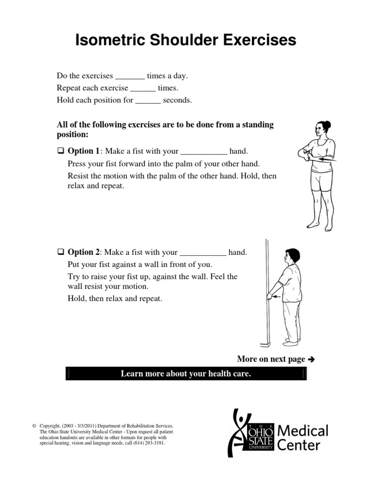 Isometric Shoulder | PDF | Elbow | Sports
