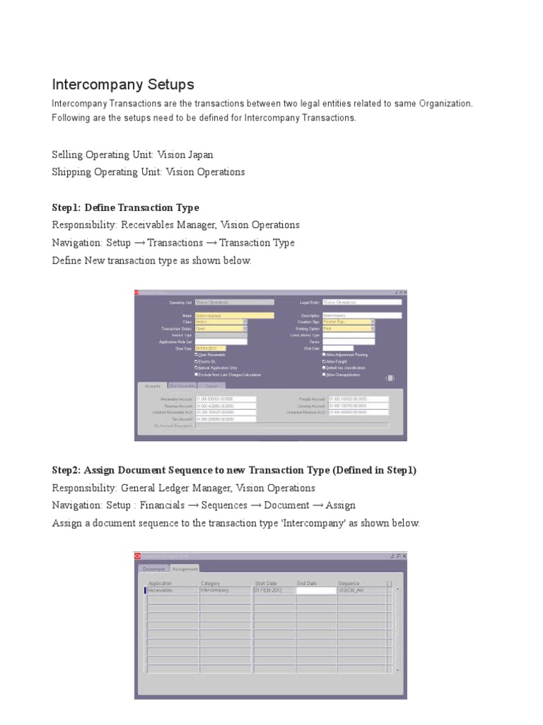 Intercompany Setup and Cycle | PDF | Finance & Money Management