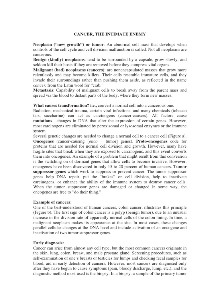 Cancer The Inimate Enemy | PDF | Neoplasms | Cancer
