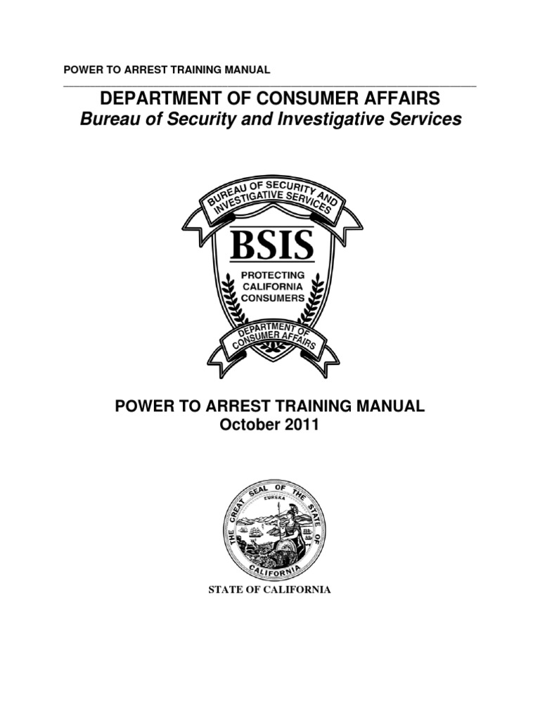 Power to Arrest Training Manual | PDF | Finance & Money Management