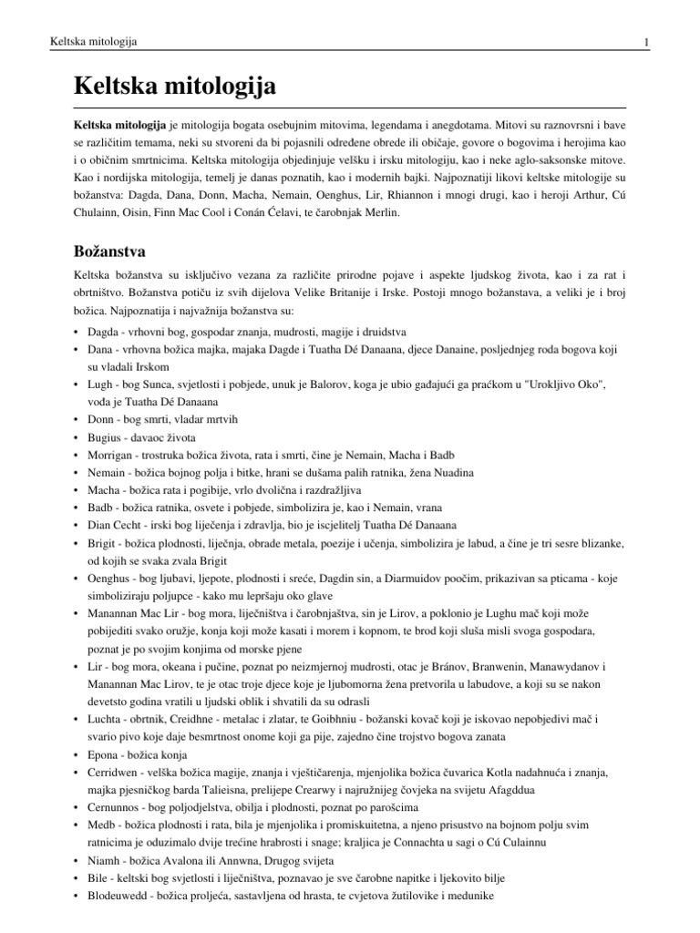 Keltska Mitologija | PDF