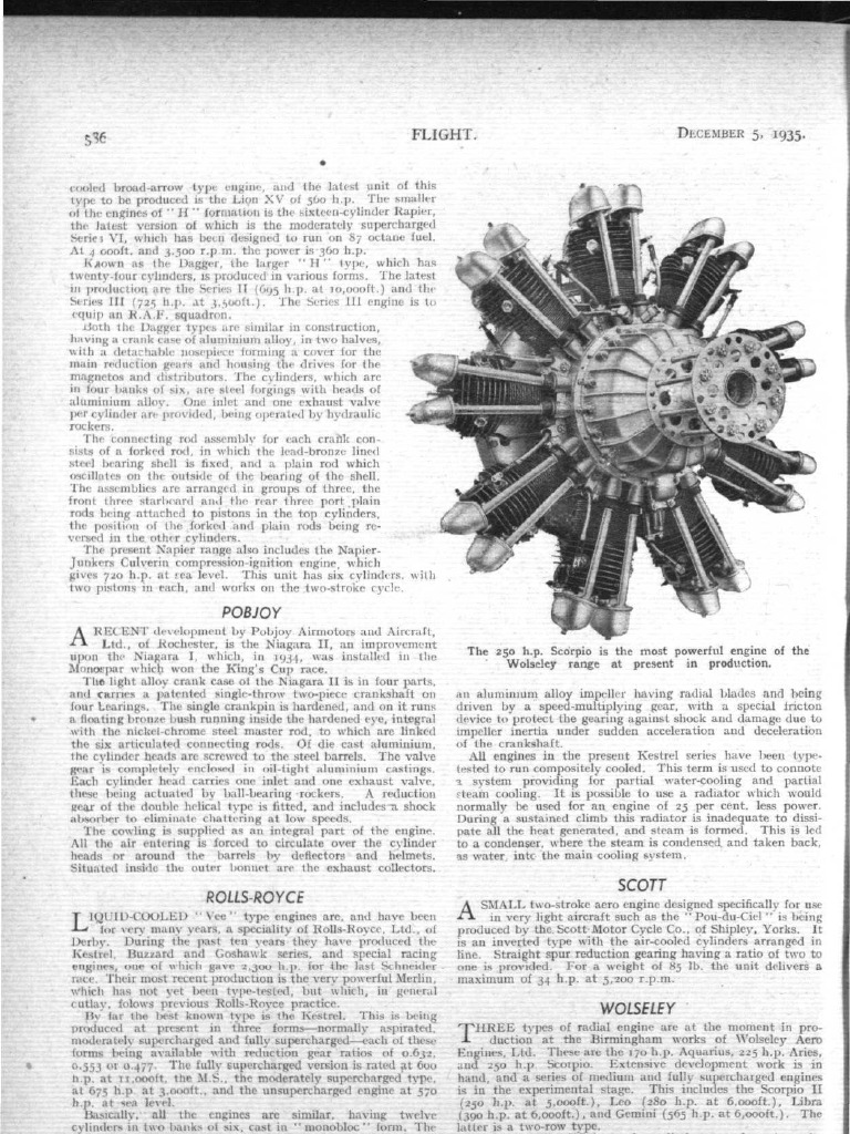 Flight.: Pobjoy | Download Free PDF | Cylinder (Engine) | Piston
