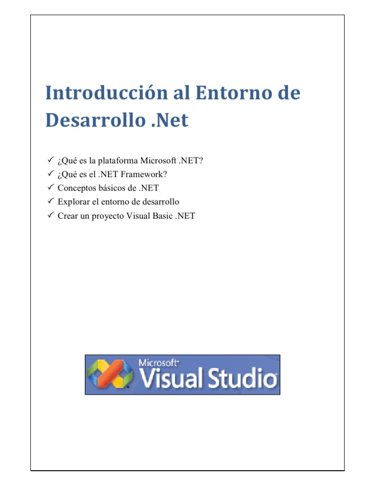 Introduccion Al Entorno de Desarrollo .Net - Ejercicios | PDF | .NET Framework | Microsoft ...