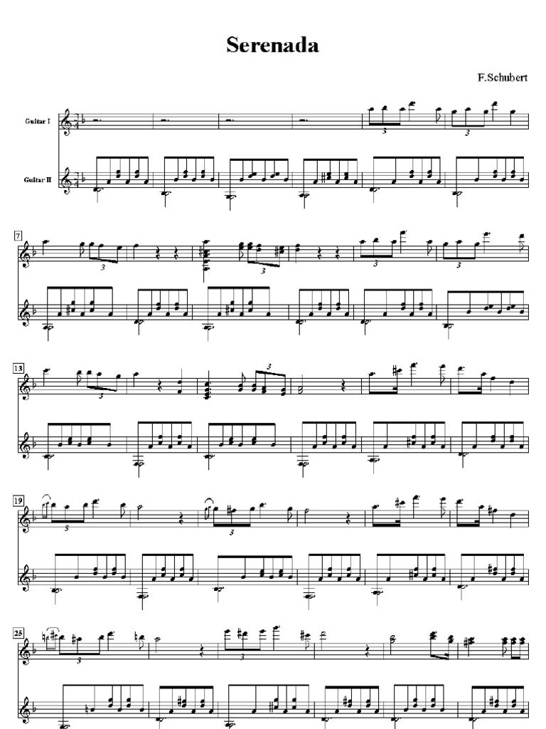 Schubert, Franz - Serenada - Guitar - Duo | PDF