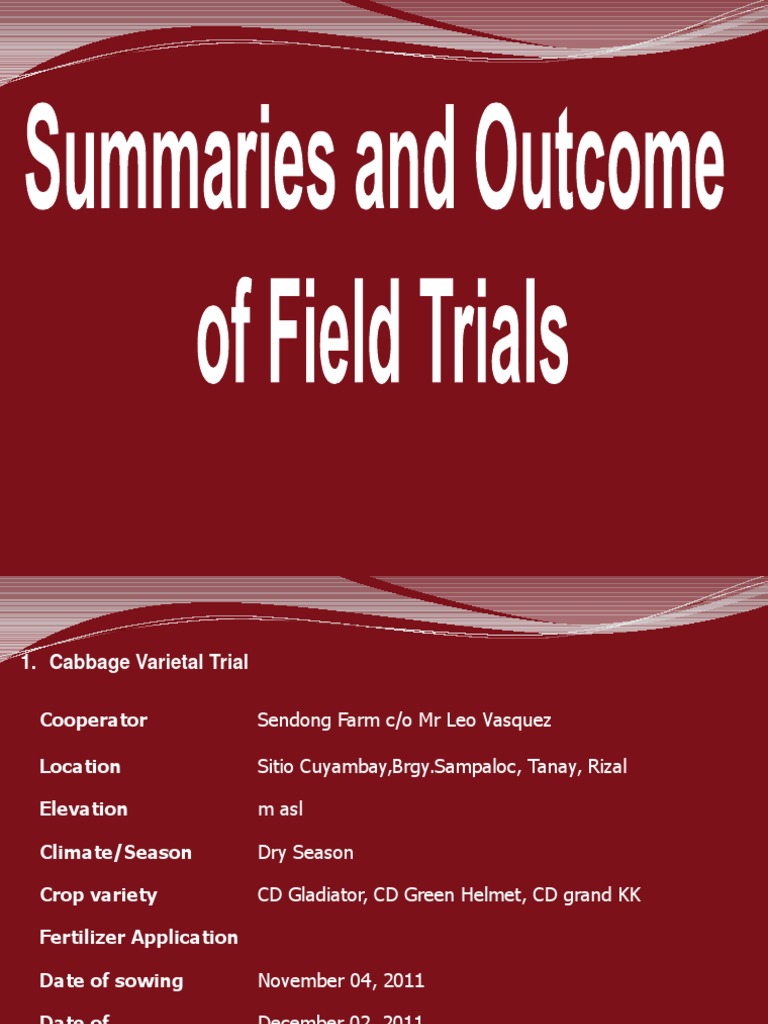 2012 Field Trial Report Template V2latest - PPT (Autosaved) | PDF ...