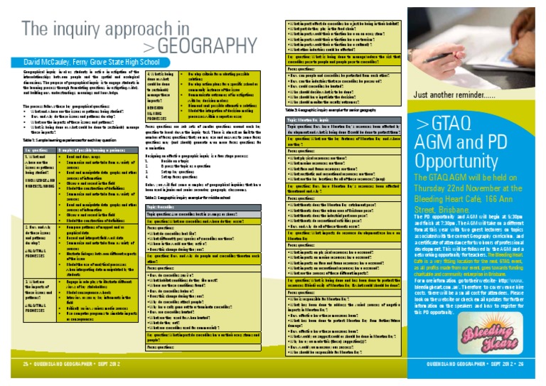The Inquiry Approach in Geography | Nature