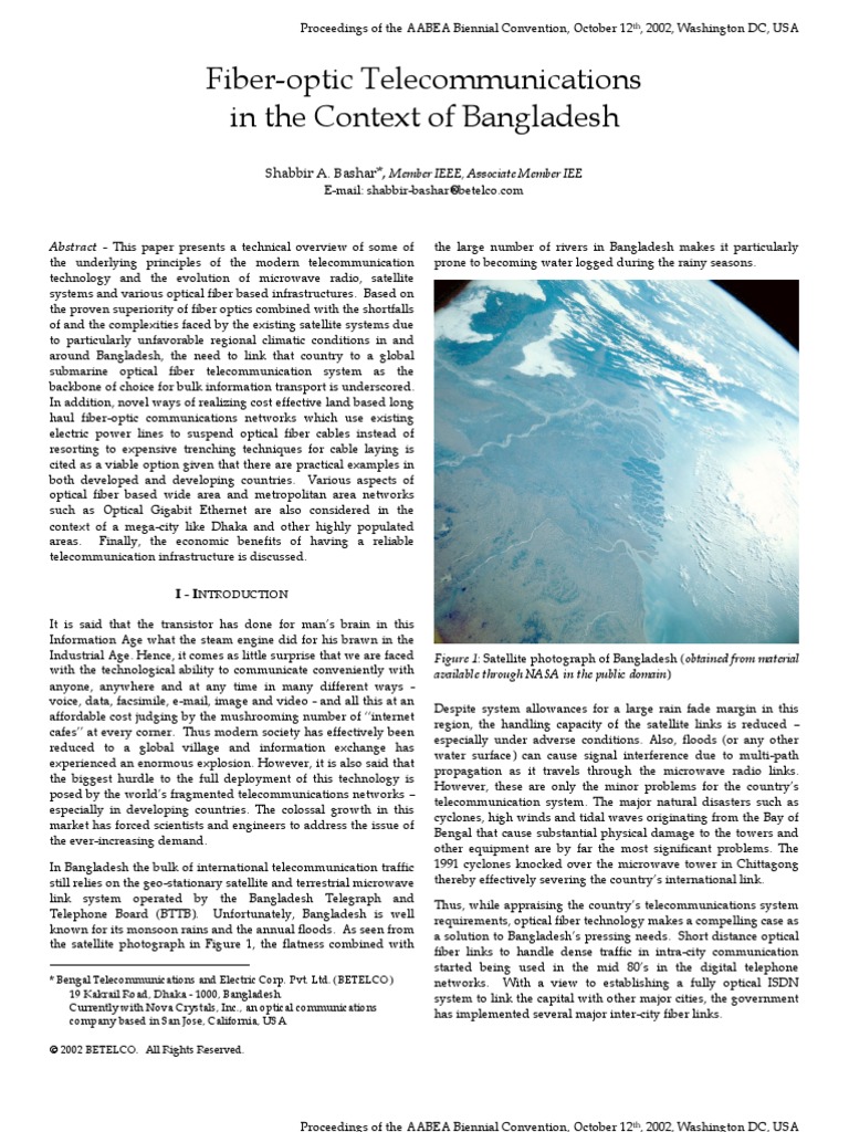 Optical Fiber in BD | PDF | Telecommunication | Optical Fiber