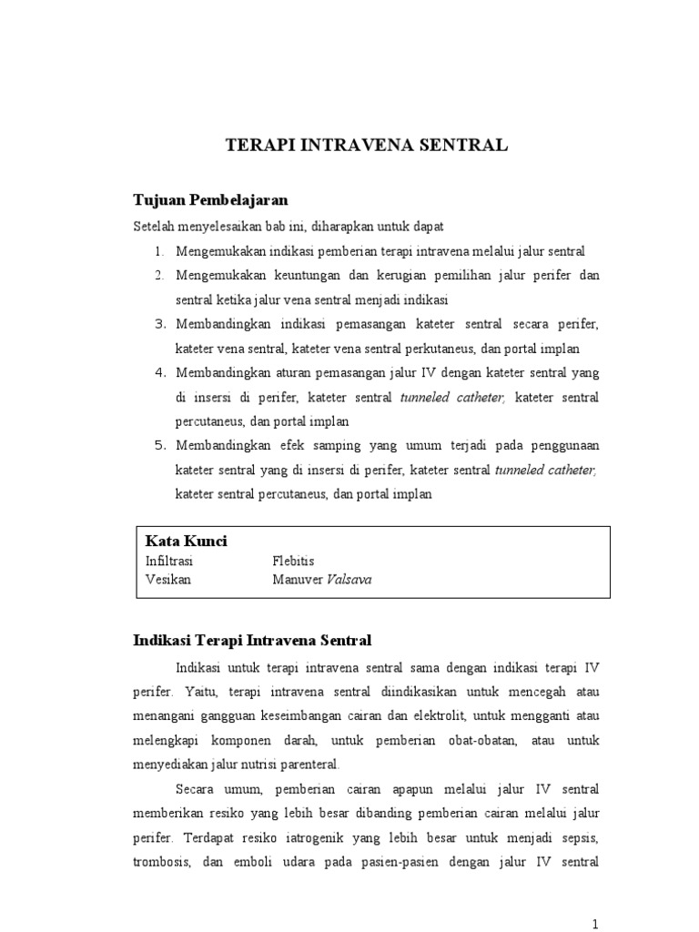 Terapi Intravena Sentral | PDF | Sains & Matematika