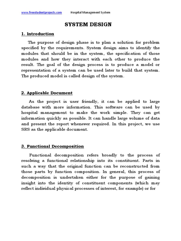 A Comprehensive Design of a Hospital Management System Including ...