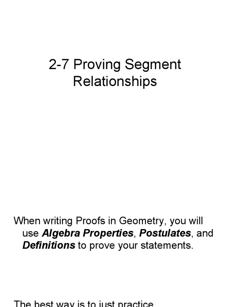 Proving Segment Relationships | PDF