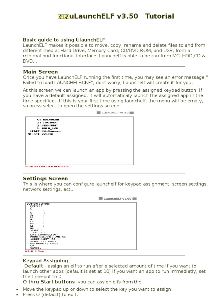 Tutorial uLaunchELF v350 | PDF | Computer File | Digital Technology