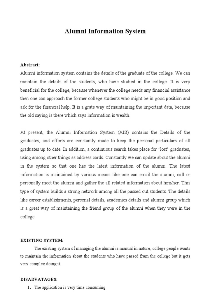 Alumni Information System | PDF | Databases | Information