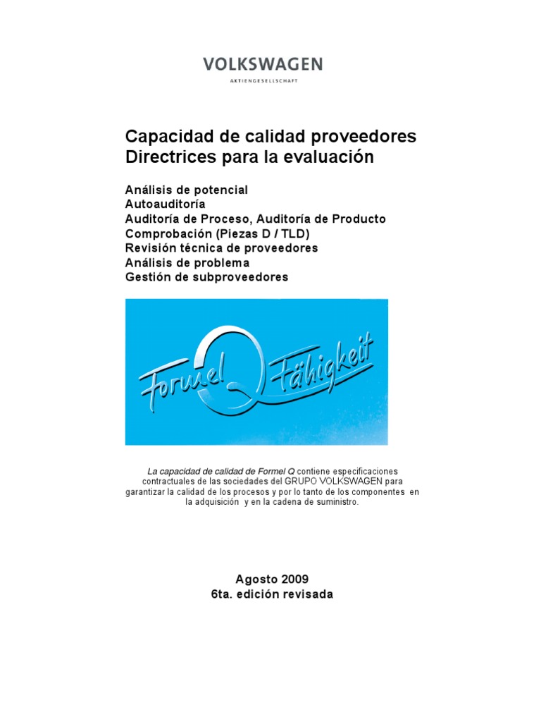 Formel Q | Descargar gratis PDF | Producto (Negocio) | Calidad (comercial)