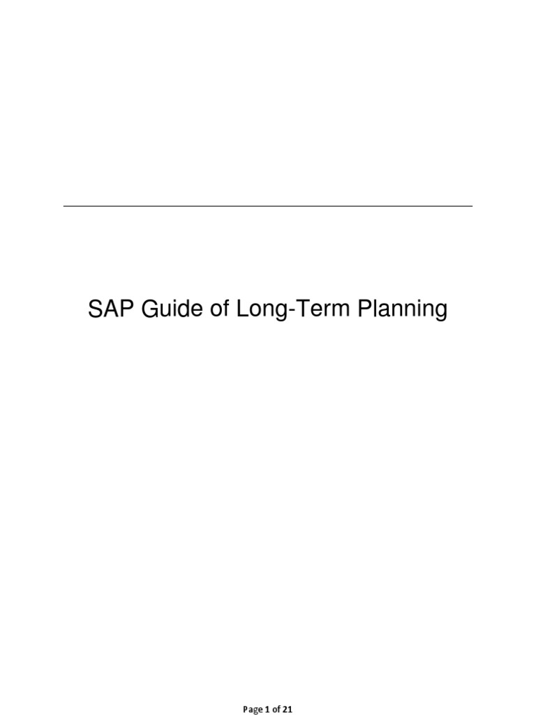 SAP Guide of Long Term Planning | PDF | Forecasting | Inventory