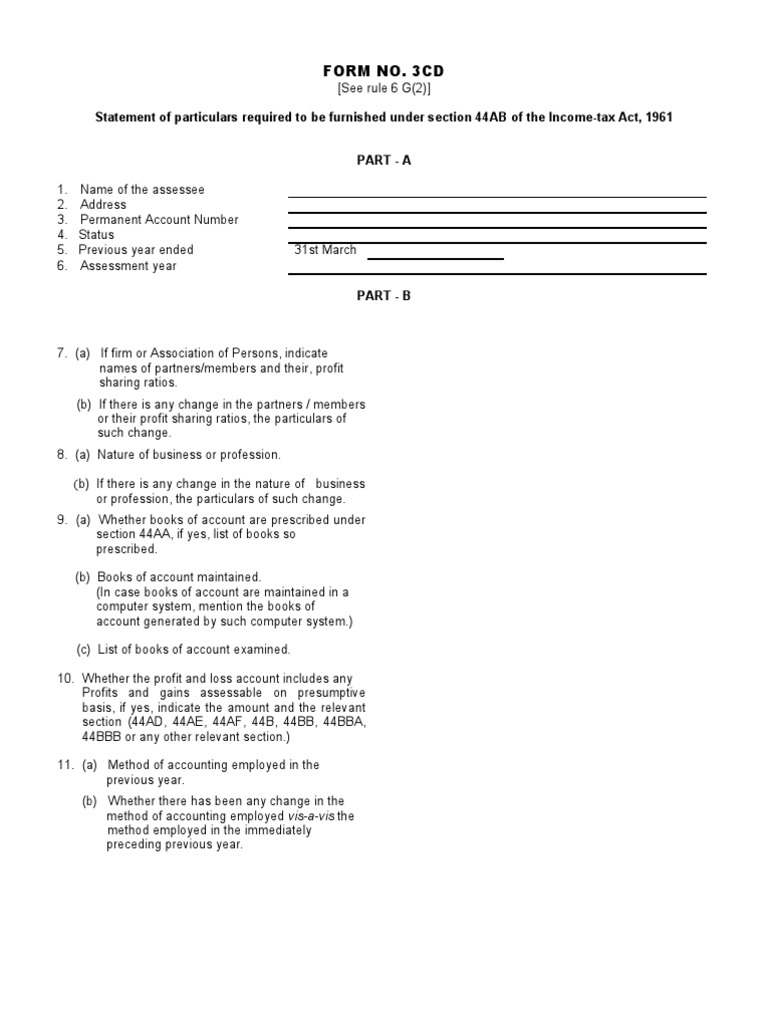 Form No. 3Cd: Statement of Particulars Required To Be Furnished Under ...