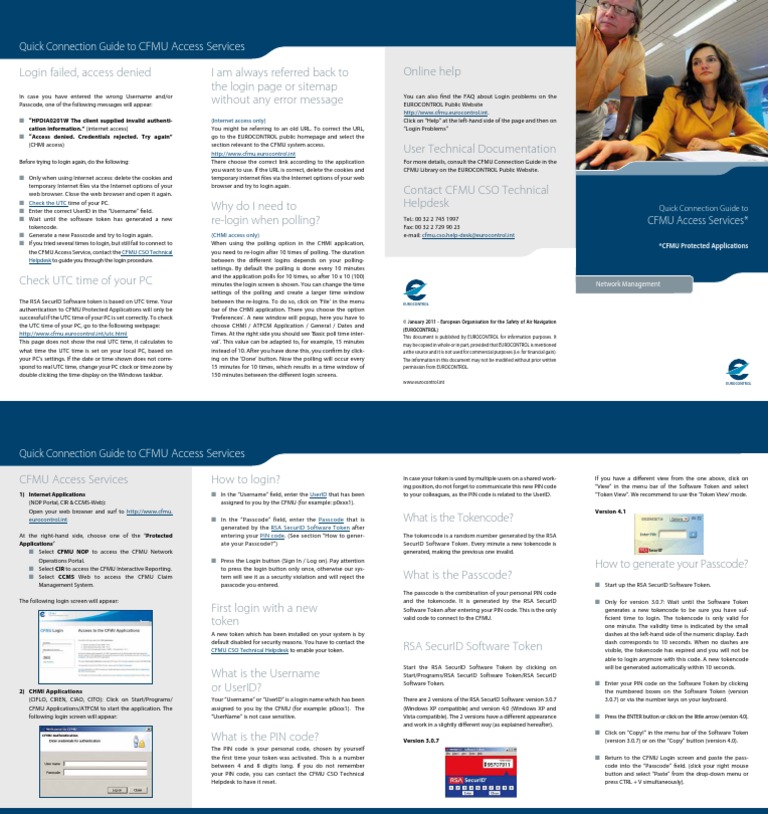 Cfmu Leaflet | PDF | Login | Password