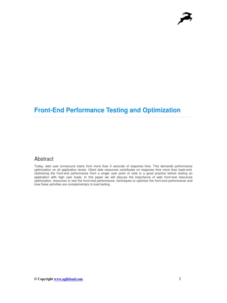 Frontend Performance Testing Optimization | PDF | Web Page | World Wide Web