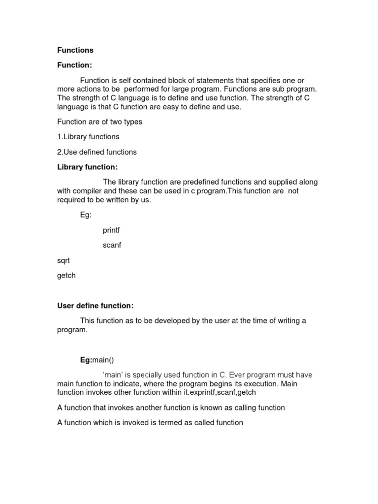 Functions Pdf Subroutine Parameter Computer Programming