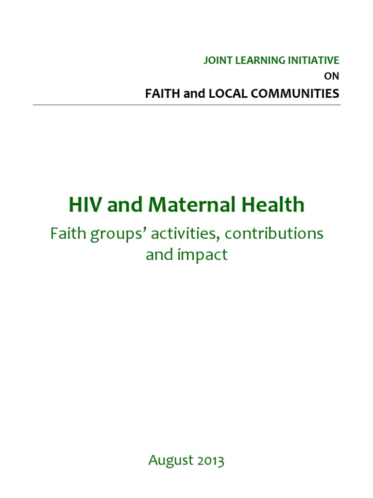 HIV and Maternal Health: Faith Groups' Activities, Contributions and ...