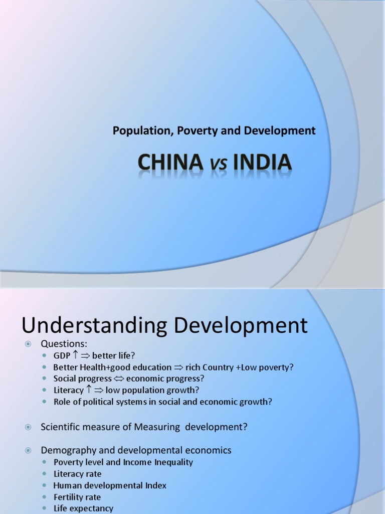 China Vs India Pdf Economic Growth Poverty