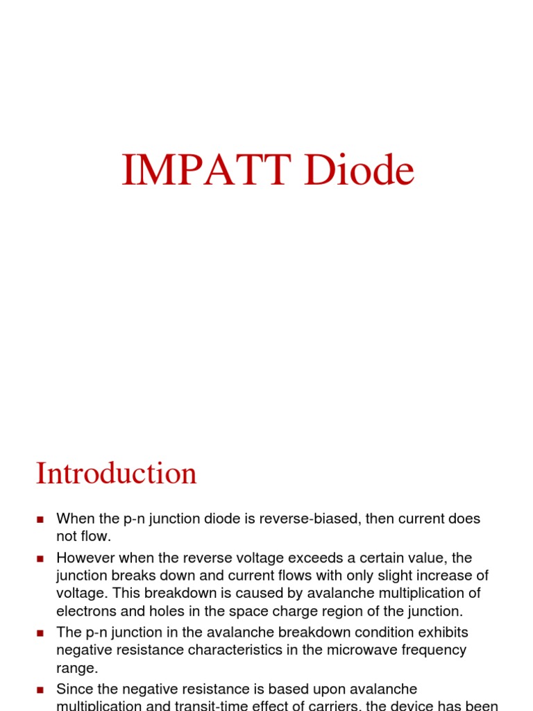 IMPATT Diode: Structure and Applications | PDF
