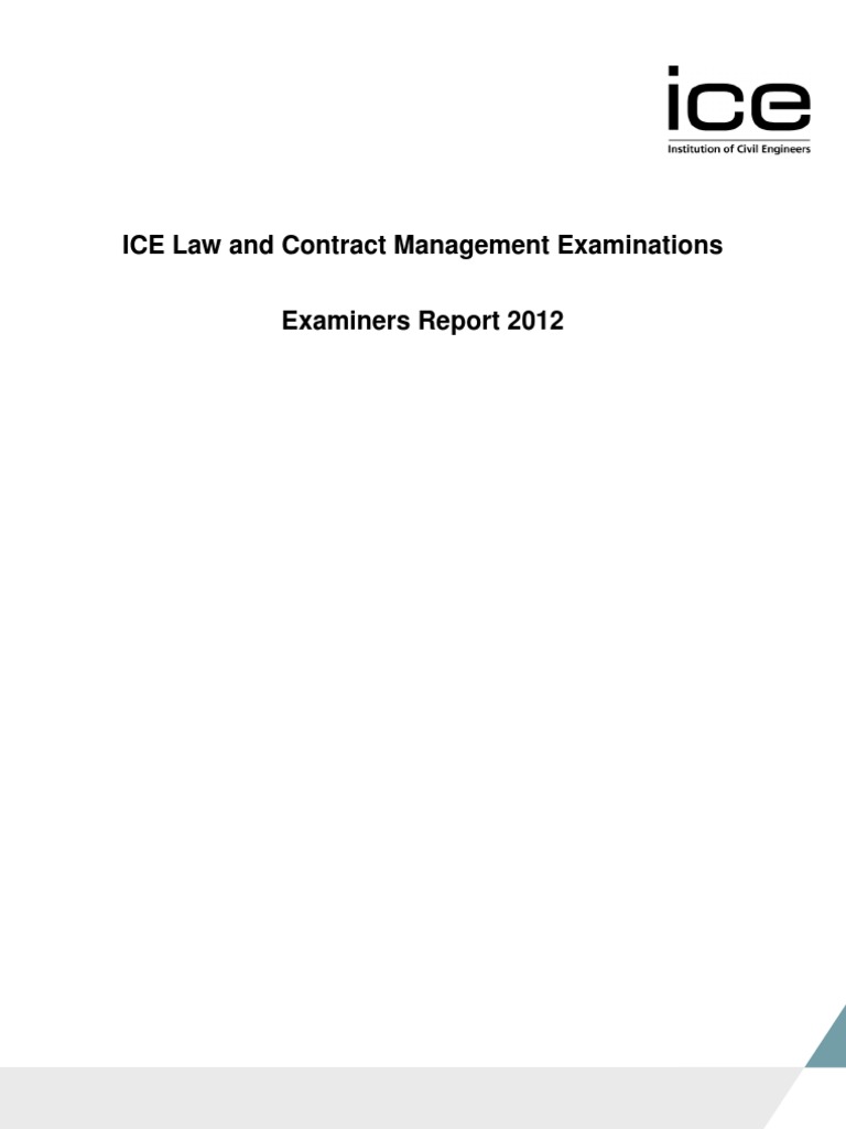 ICE Law Exam Report 2012 Insights | PDF | Misrepresentation | Consideration