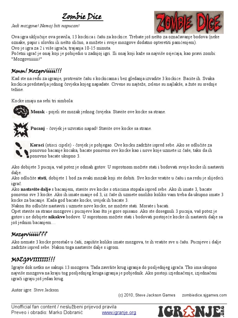 Zombie Dice | PDF