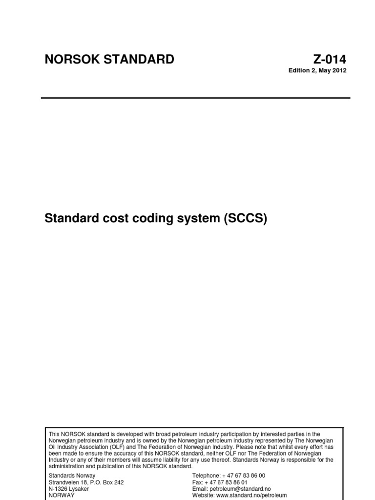 Standard Cost Coding System (SCCS) | PDF | Natural Gas | Natural Gas ...