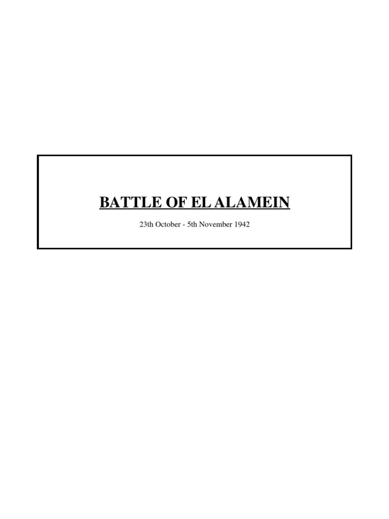Battle of El Alamein | PDF | Military Science | Military Units And ...