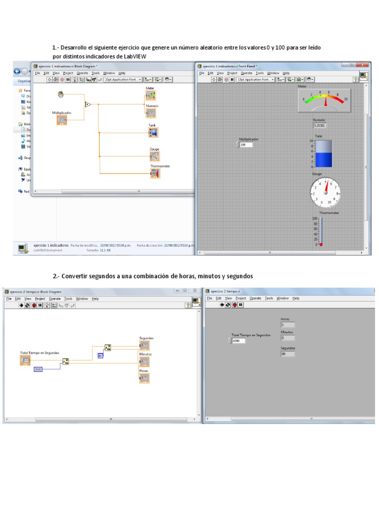 Ejercicios Resueltos para Labview, Indicadores, Tiempo, Booleanos | Descargar gratis PDF ...