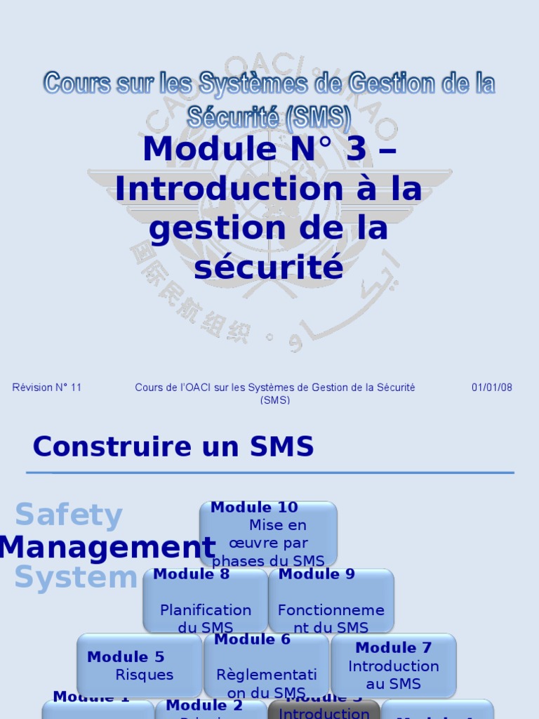 OACI SMS Module #3 - Introduction À La Gestion de La It 2008-11 (PF ...