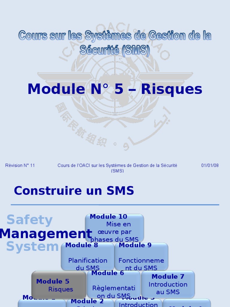 Oaci Sms Module n° 5 – Risques 2008-11 (Pf) | PDF | Risque | Sécurité