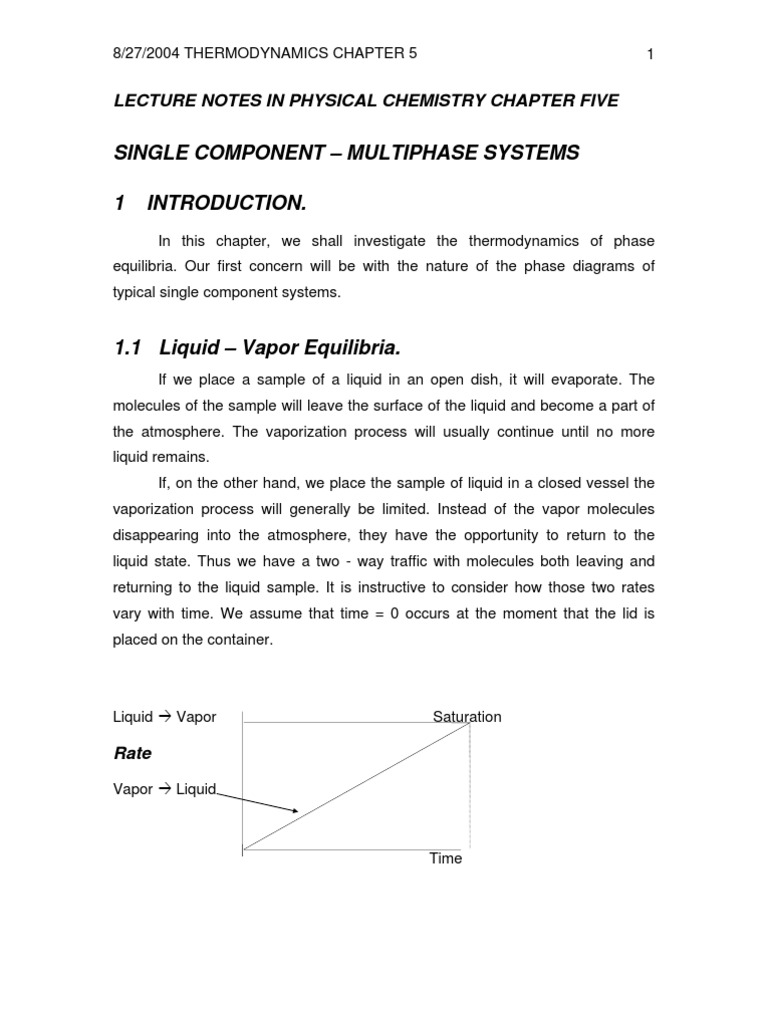 Liquid Vapor Equilibrium Notes | PDF | Phase (Matter) | Phase Diagram
