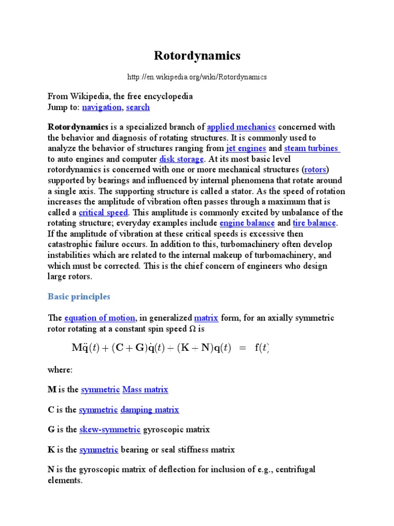 Rotordynamics for Engineers | PDF