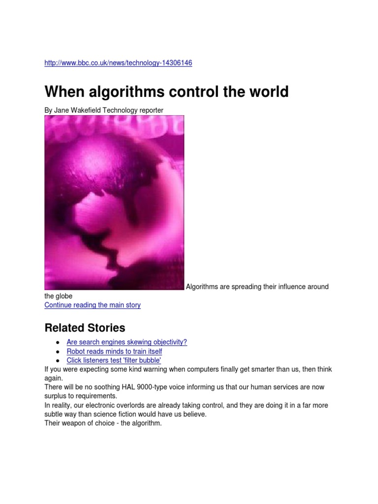 When Algorithms Control The World | PDF | Web Search Engine ...