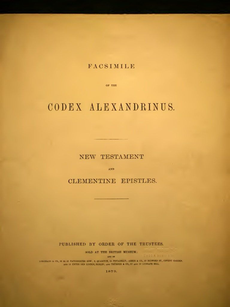 Codex Alexandrinus | PDF | Religious Literature | Christian Texts