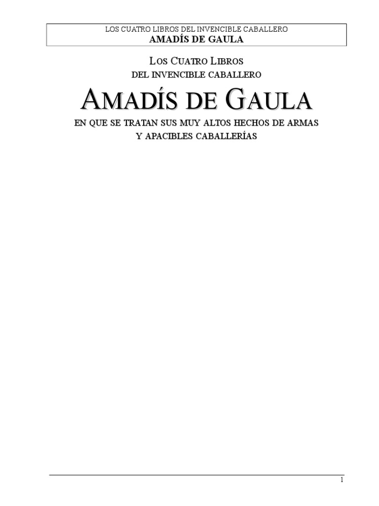 Amadis de Gaula (Los Cuatro Libros Juntos) | PDF | León | Caballero