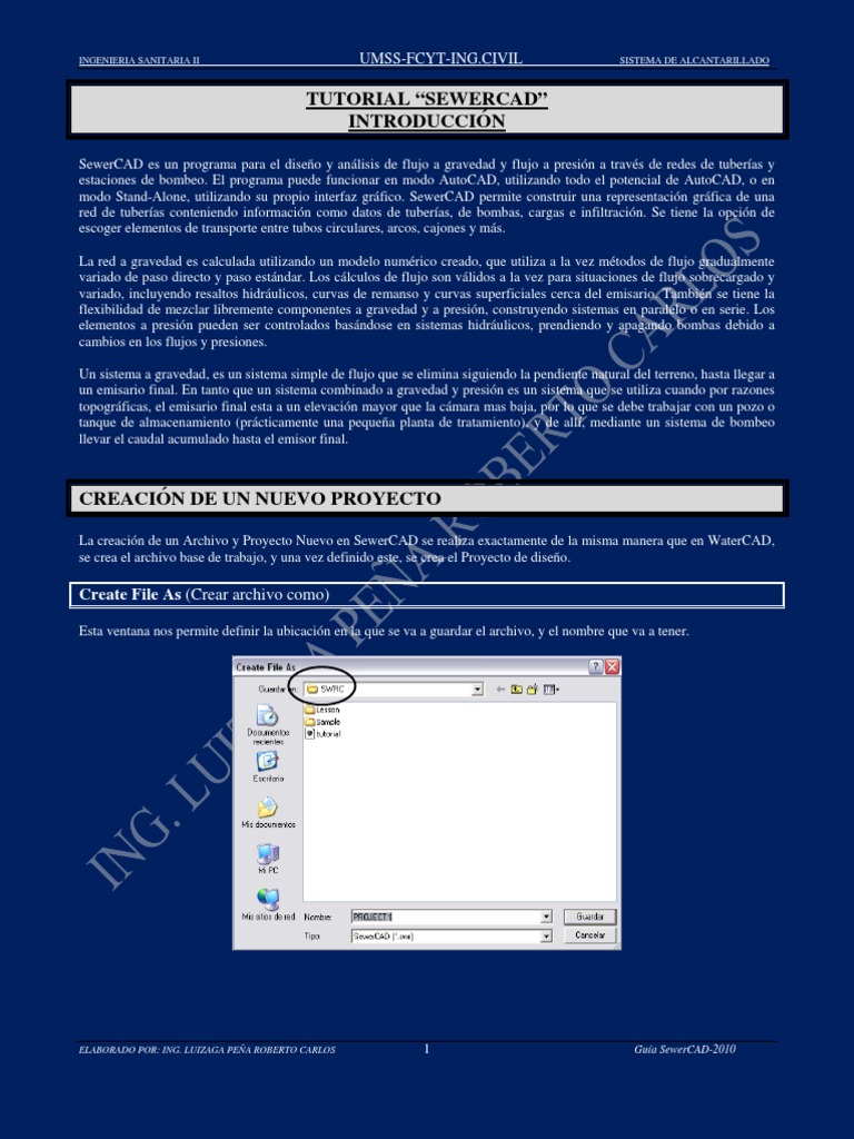 Tutorial de SewerCAD para Alcantarillado | PDF | Descarga (hidrología ...