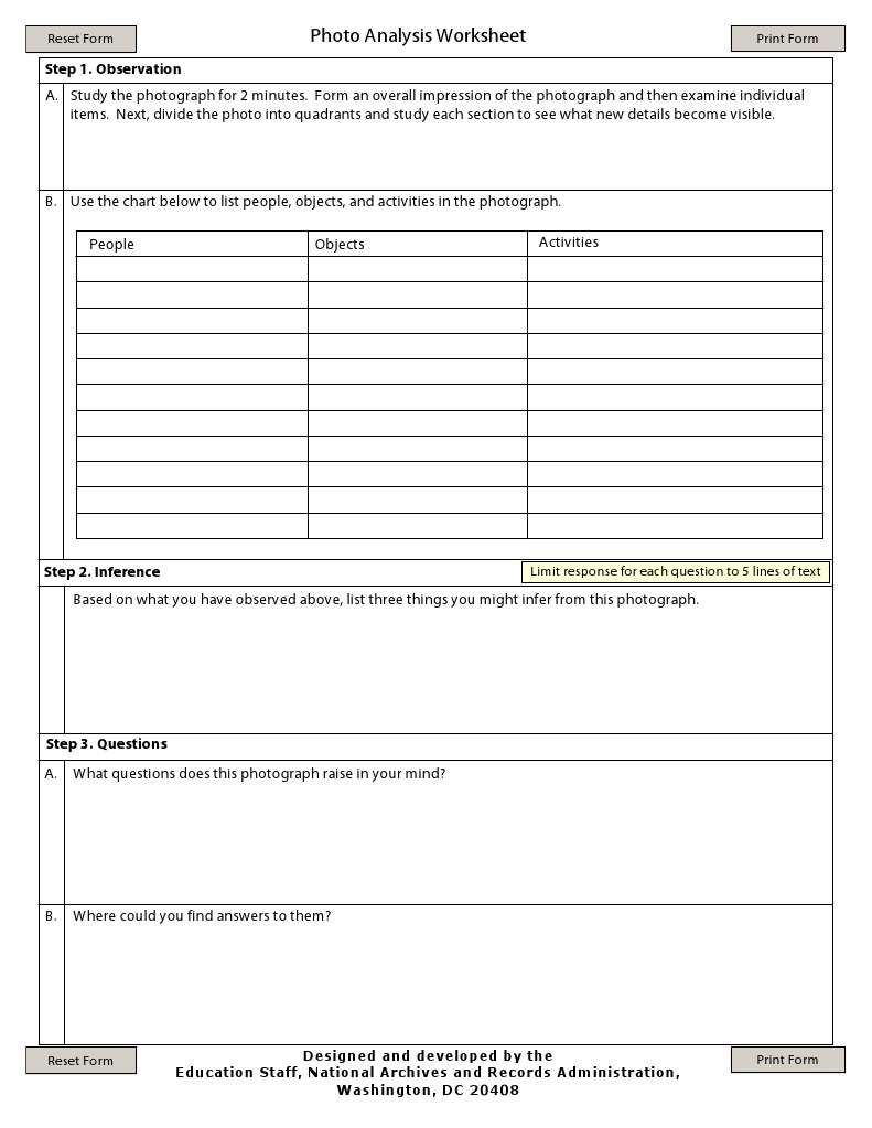 Photo Analysis Worksheet Guide | PDF | Career & Growth | Social Science