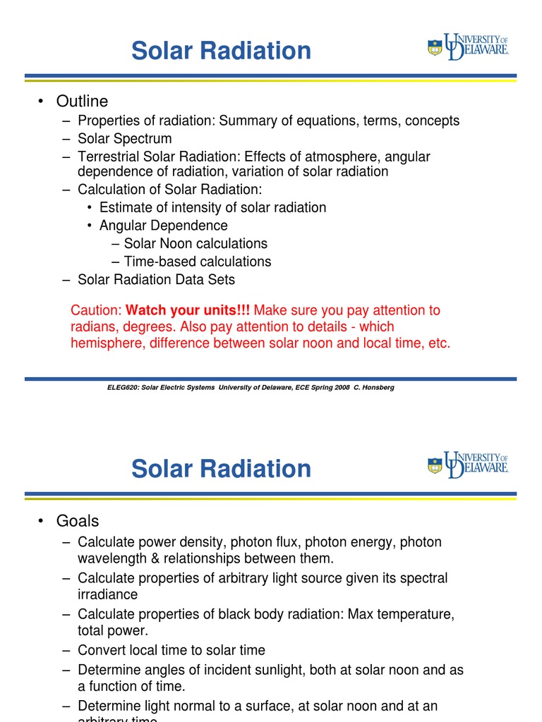Solar Radiation Calculation Methods | PDF | Atmosphere Of Earth | Sun