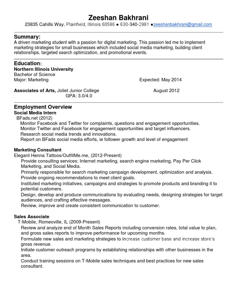 Zeeshan Bakhrani Resume | PDF