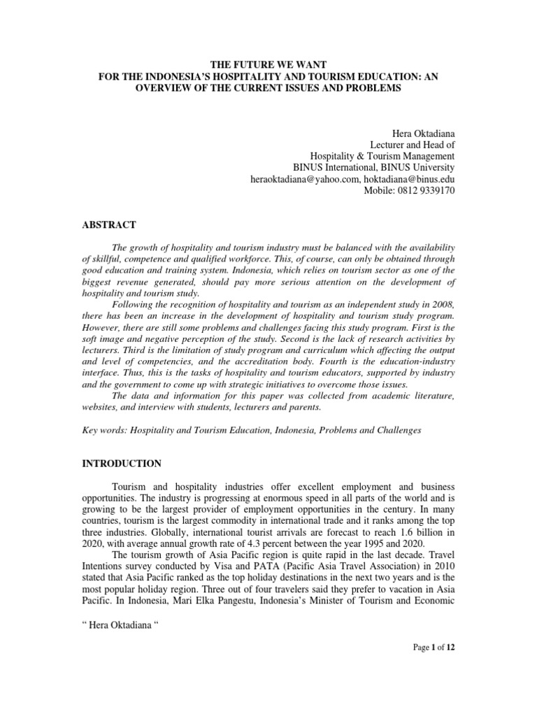 05-Hera Oktadiana-The Future We Want in Tourism Education | PDF ...