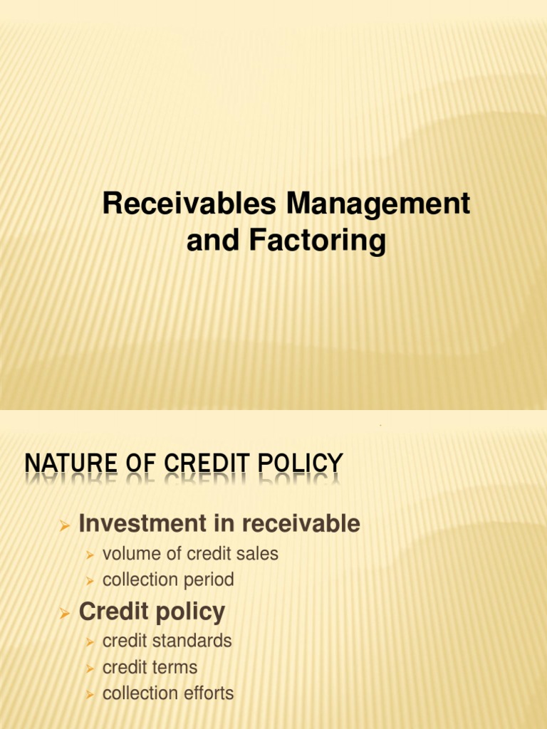 Optimizing Receivables Management Strategies | PDF | Finance & Money ...