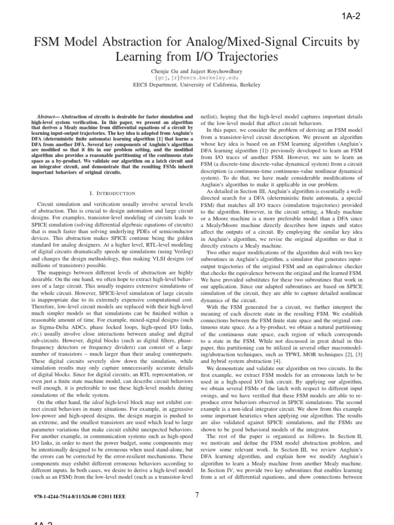 FSM Model Abstraction For Analog/Mixed-Signal Circuits by Learning From ...