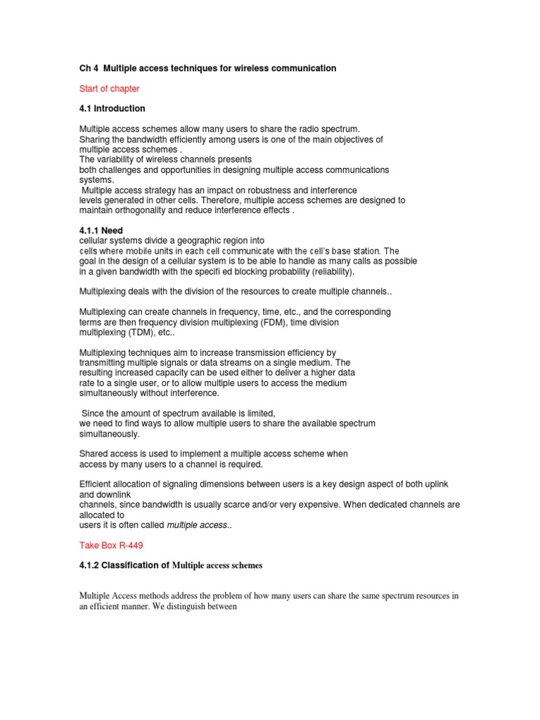 Start of Chapter: CH 4 Multiple Access Techniques For Wireless ...