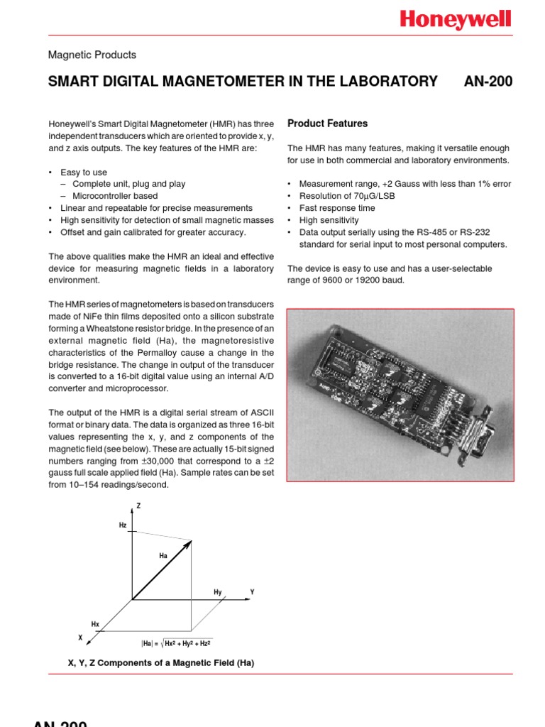 Honeywell Smart Digital Magnetometer | PDF | Magnetometer | Digital ...