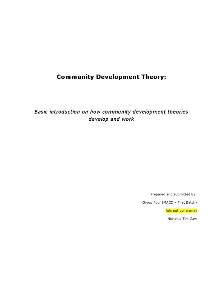 Community Development Theory: Basic Introduction On How Community ...