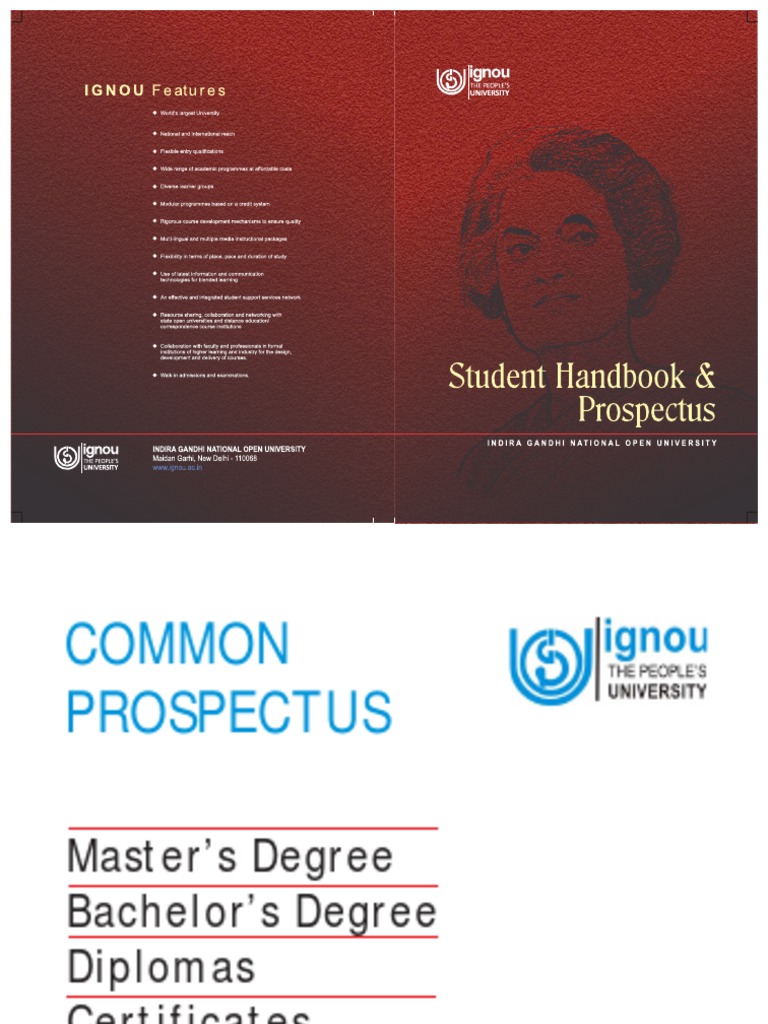 IGNOU Prospectus | Download Free PDF | University And College Admission ...